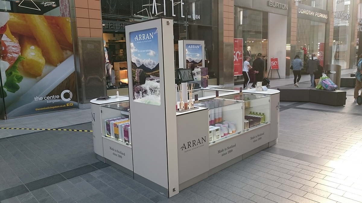 Arran mall kiosk opens in the Centre Livingston Shopping Centre